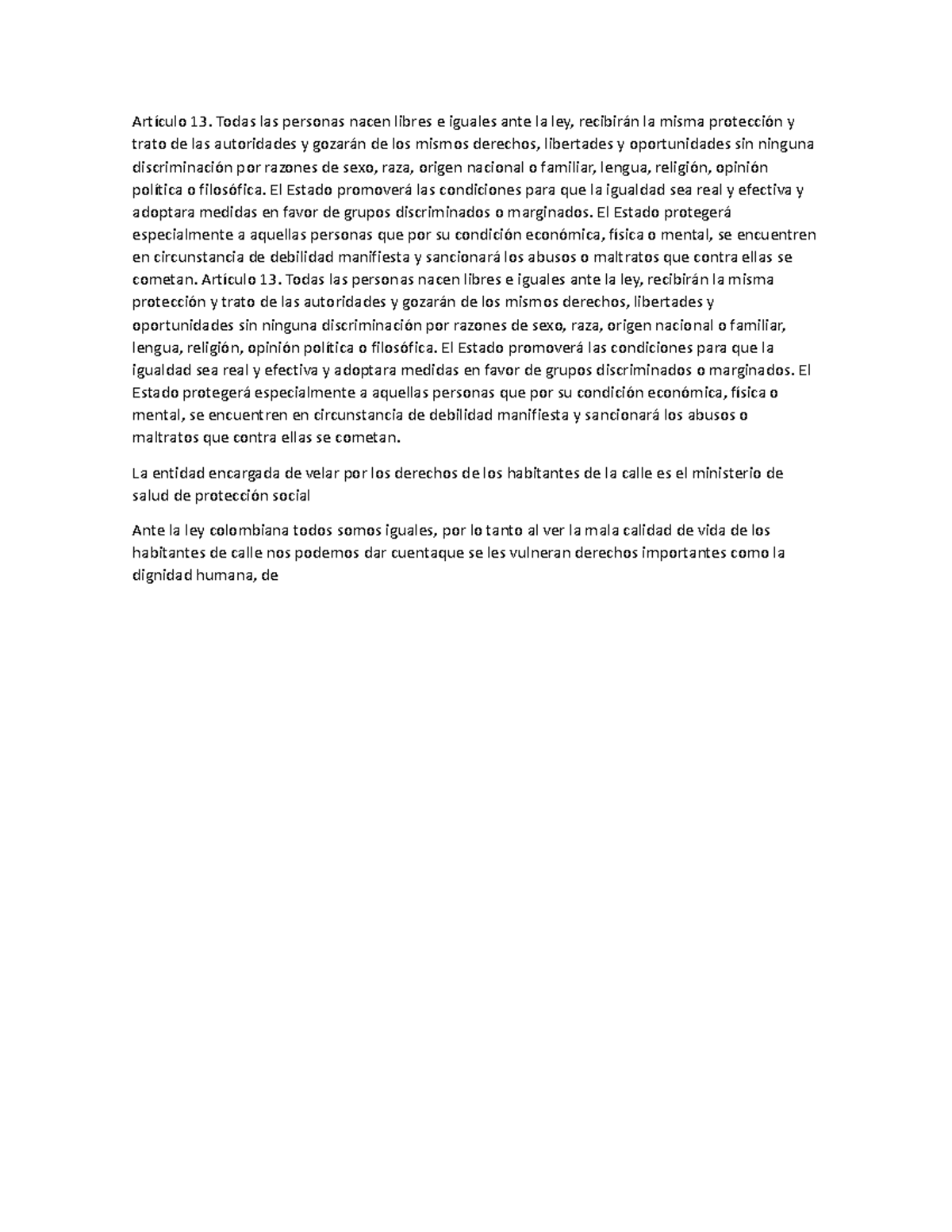 Artículo 13 constitución y democracia - Artículo 13. Todas las personas ...