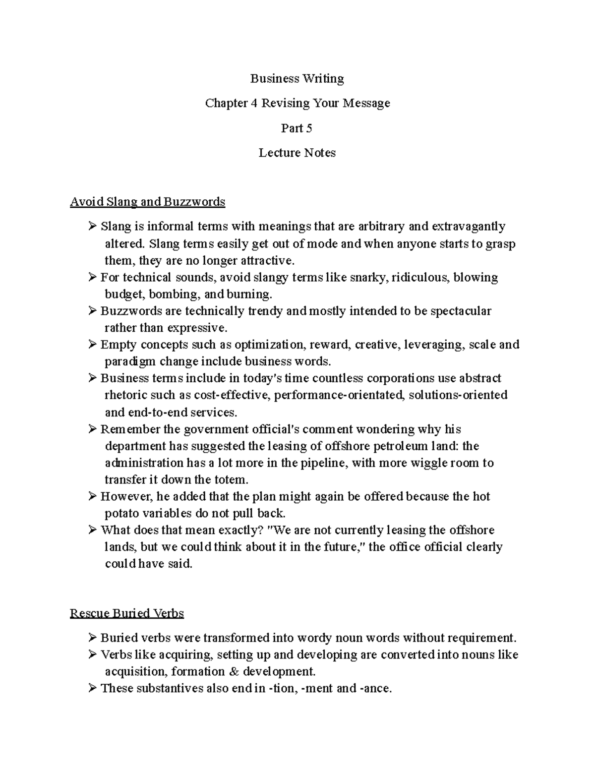 Business Writing Lecture Notes Ch 4 Part 5 - Business Writing Chapter 4 ...