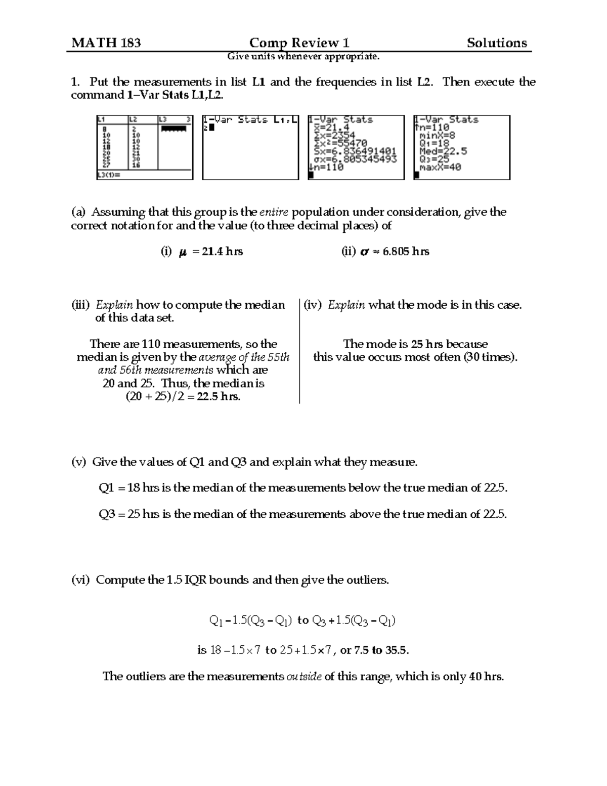 Comp Rev 1Soln - Lecture notes 2 - MATH 183 Comp Review 1 Solutions ...