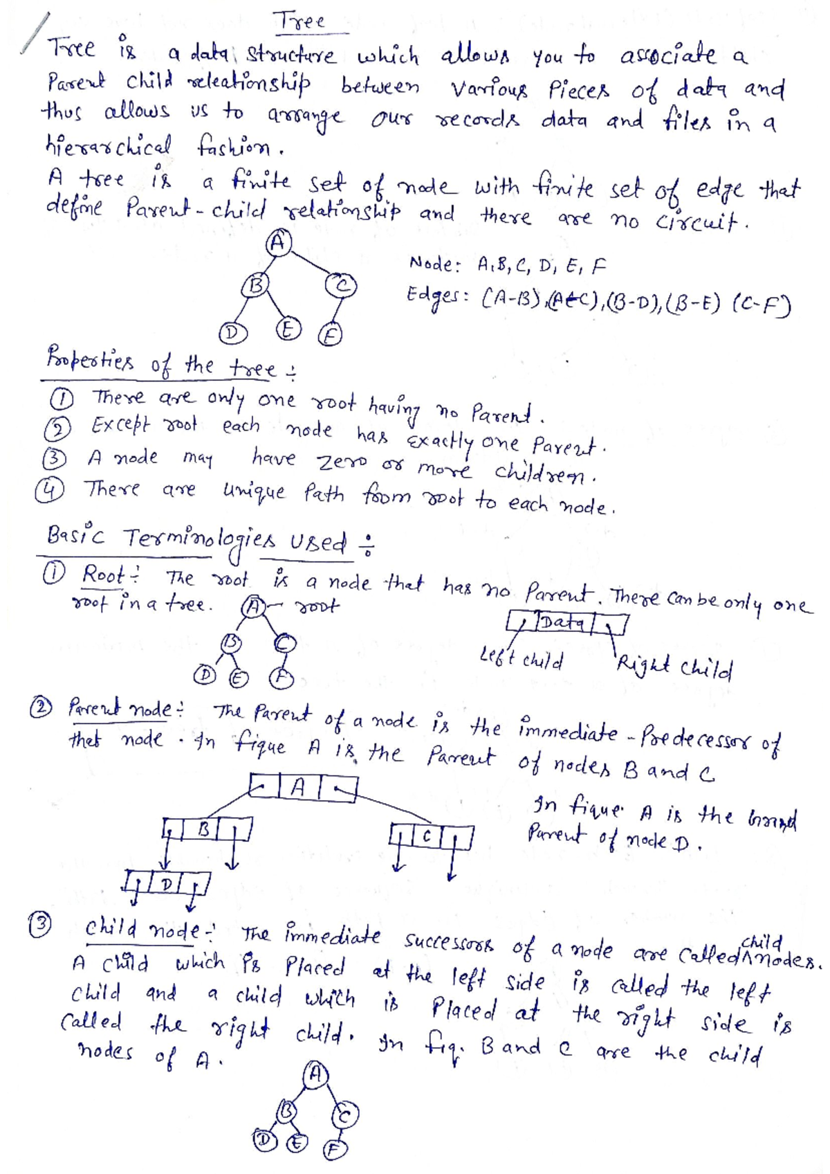 Tree - Data Structures - bachelor's of technology - Studocu