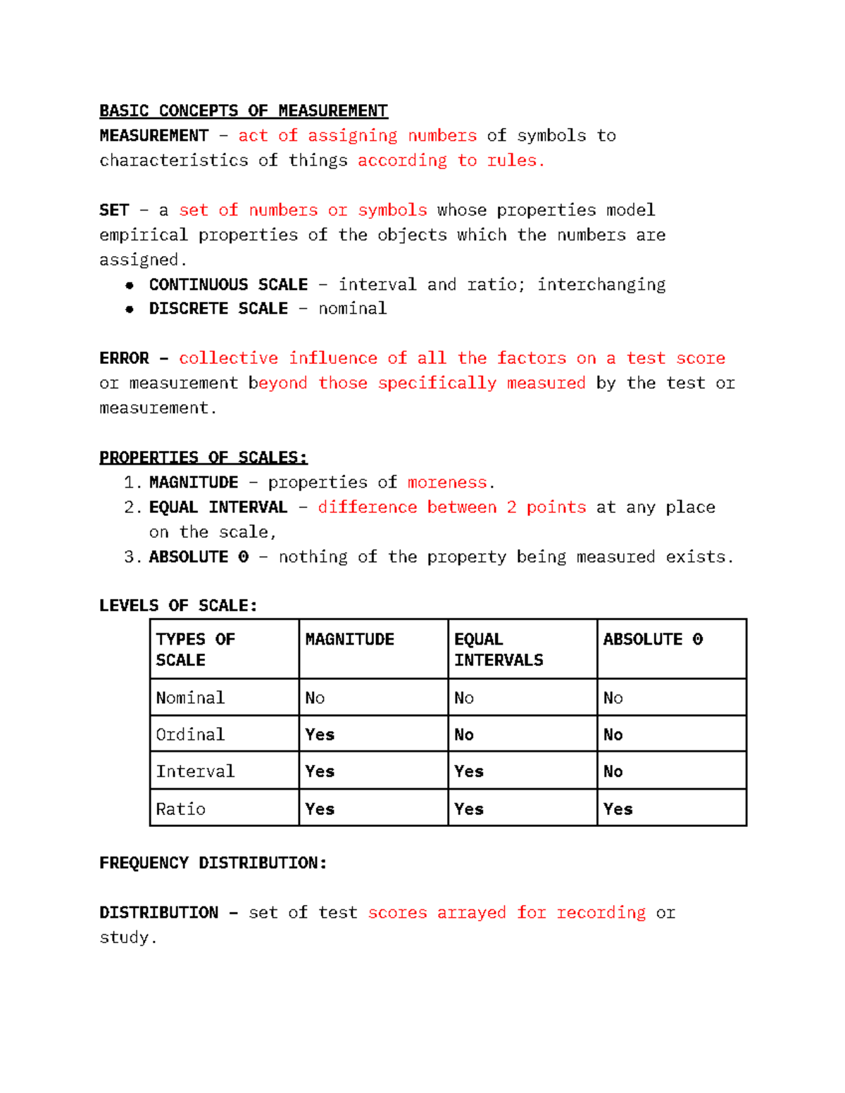 Statistics and Norms - BASIC CONCEPTS OF MEASUREMENT MEASUREMENT – act ...