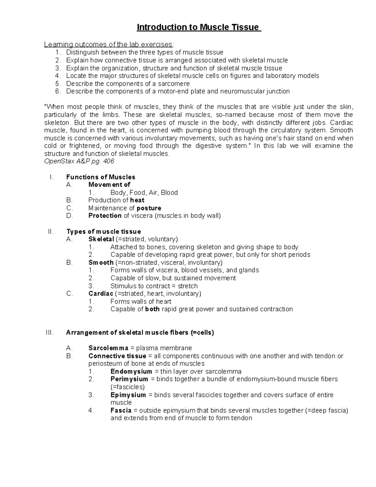 AP1 Lab8 Introduction to Muscle Tissue finished SP 2020 - Introduction ...