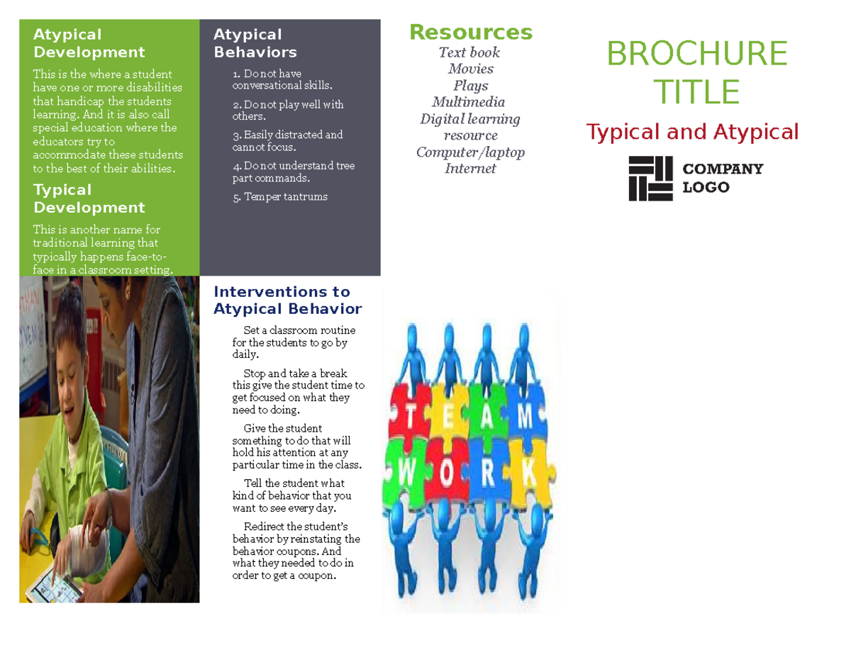 Atypical Development Brochures ECE-220 Complete - Atypical Development ...