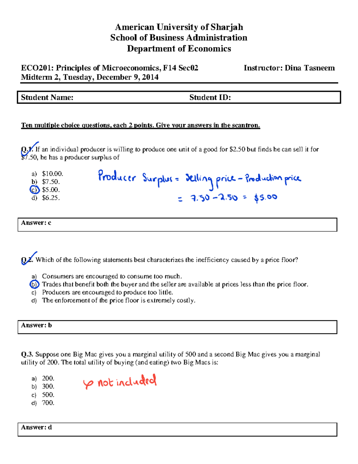 Sample Midterm Questions with Answer Key and Explanations - Chapters 5 ...