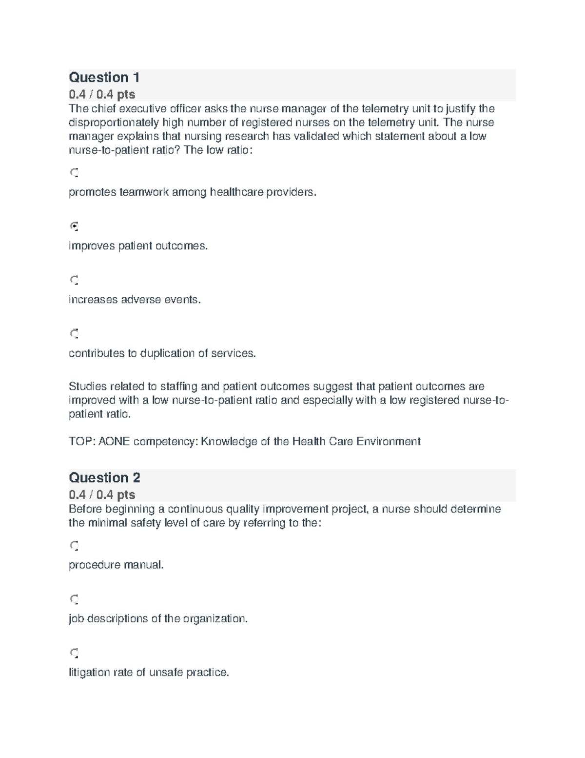 Leadership Quiz 3 - Helpful - Question 1 0 / 0 pts The chief executive ...