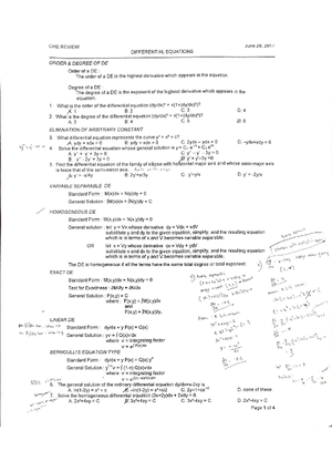 Algebra - CC1 REVIEWER - Cen NO. cinan CHE REVIEW June 15, 2017 ALGEBRA 1 SYSTEMS OF LINEAR ...