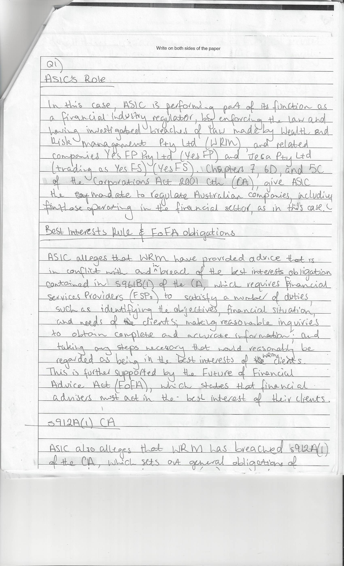 LIFM 2017 Semester 1 Exam Sample Response Question 1-1 - COM2101 - Studocu