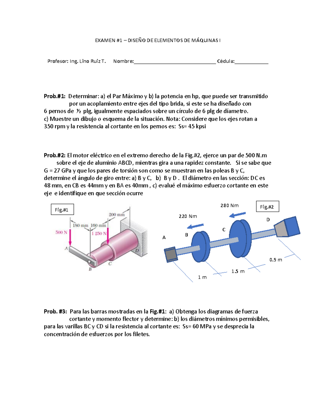 Examen Parcial #1 Análisis del Esfuerzo y la Deformación 2021 - EXAMEN ...