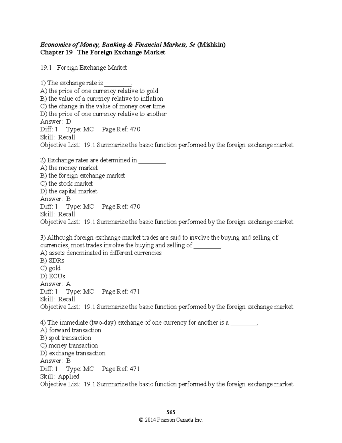 Ch19-summarized - Economics of Money, Banking & Financial Markets, 5e ...