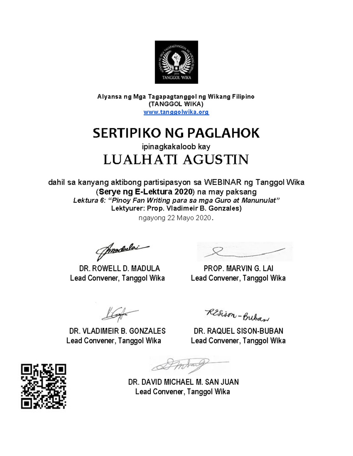 Tanggol Wika Lecture 6 Ecert - Alyansa ng Mga Tagapagtanggol ng Wikang Filipino (TANGGOL WIKA ...