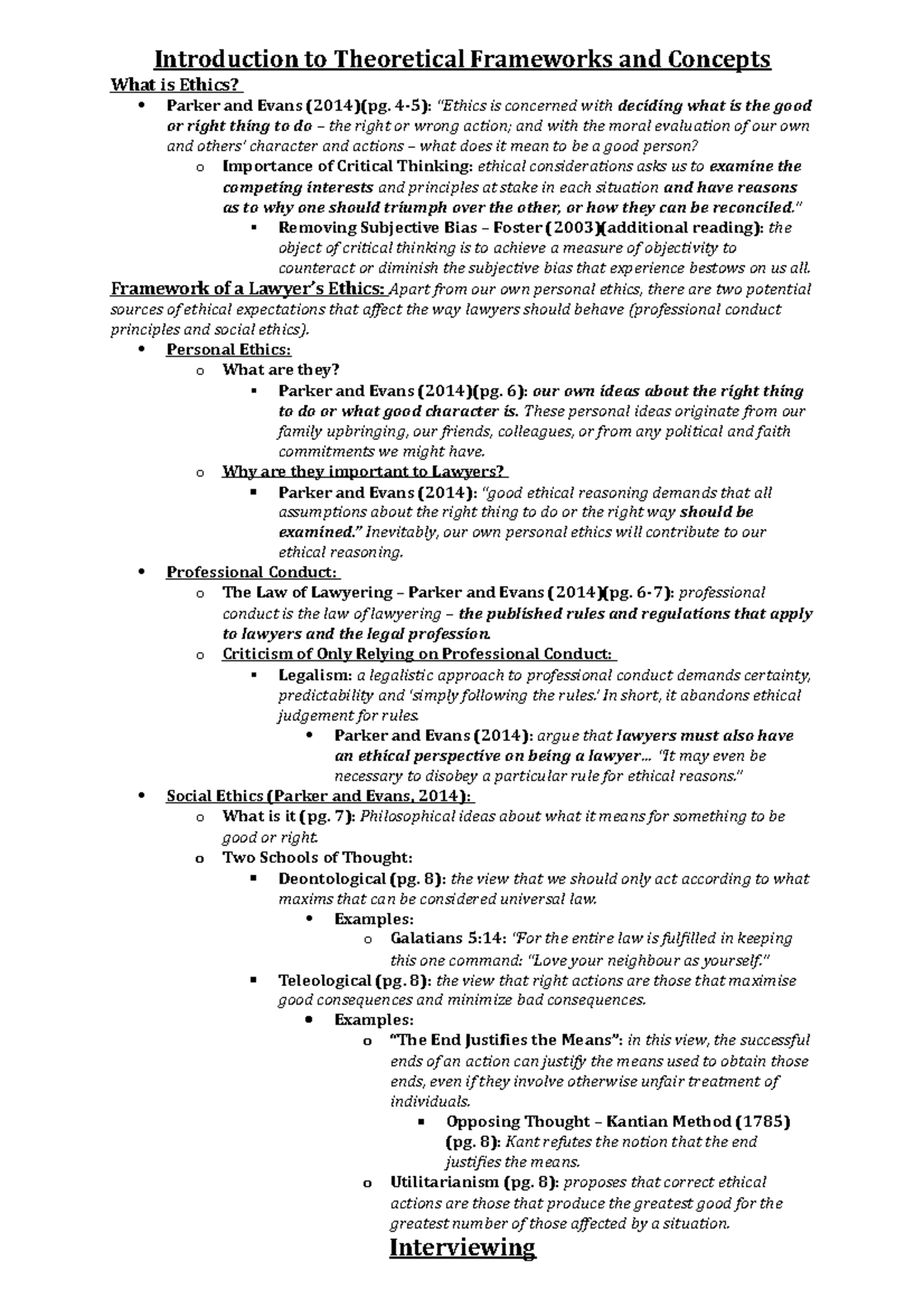 Proper Ethics Notes 1 - Introduction to Theoretical Frameworks and ...