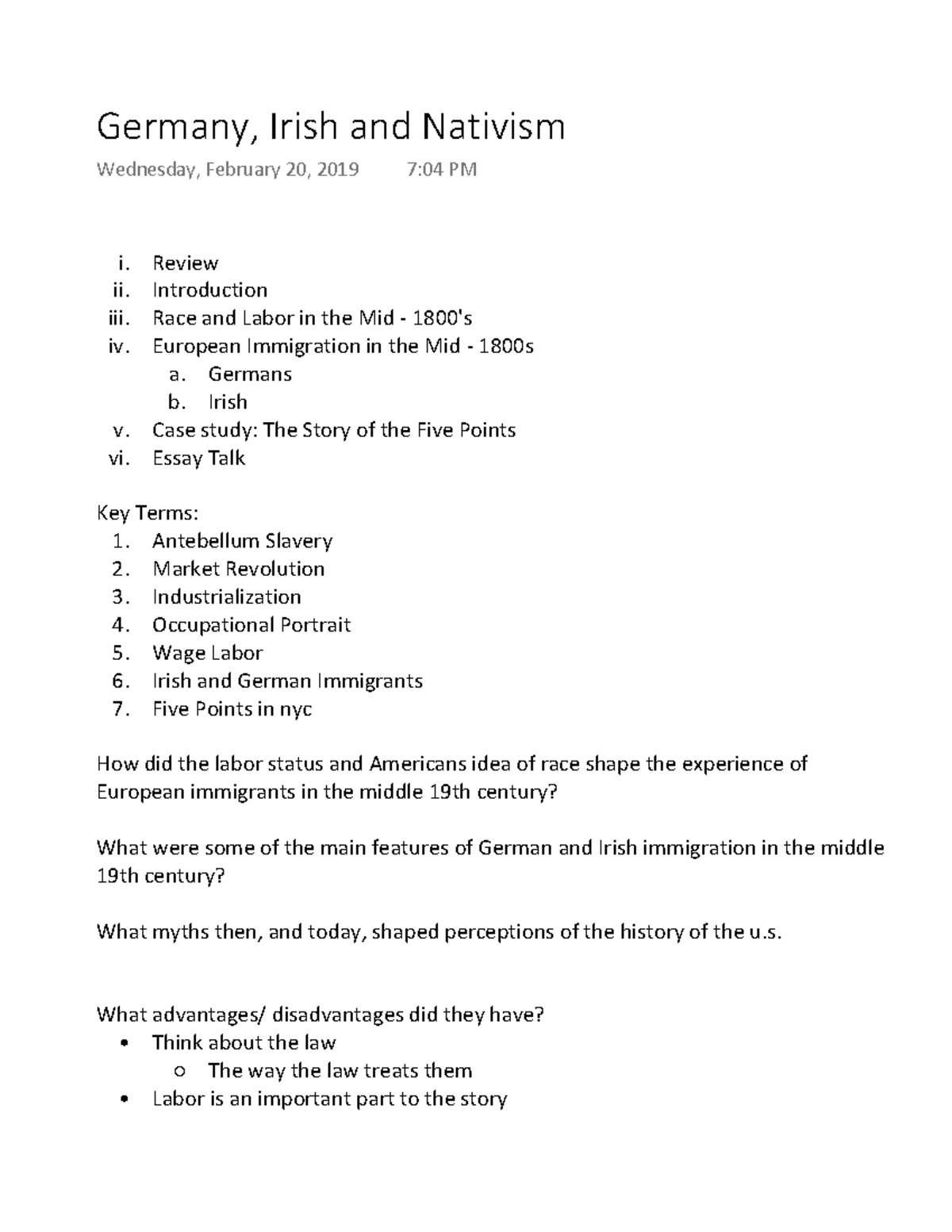 Germany, Irish and Nativism - Warning: TT: undefined function: 32 i ...