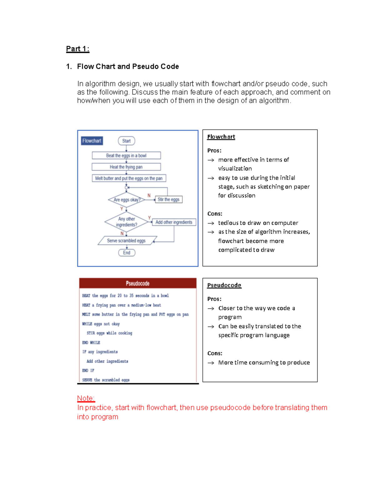 Cv1014 Week 3 Practical Ans Notes With Detailed Explanation Part 1 Flow Chart And Pseudo 