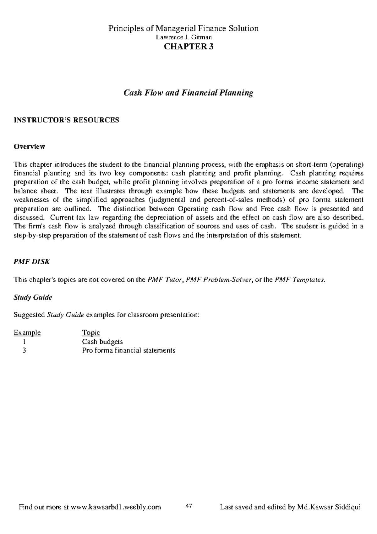 Chapter 3 - Gitman book solution - Principles of Managerial Finance ...