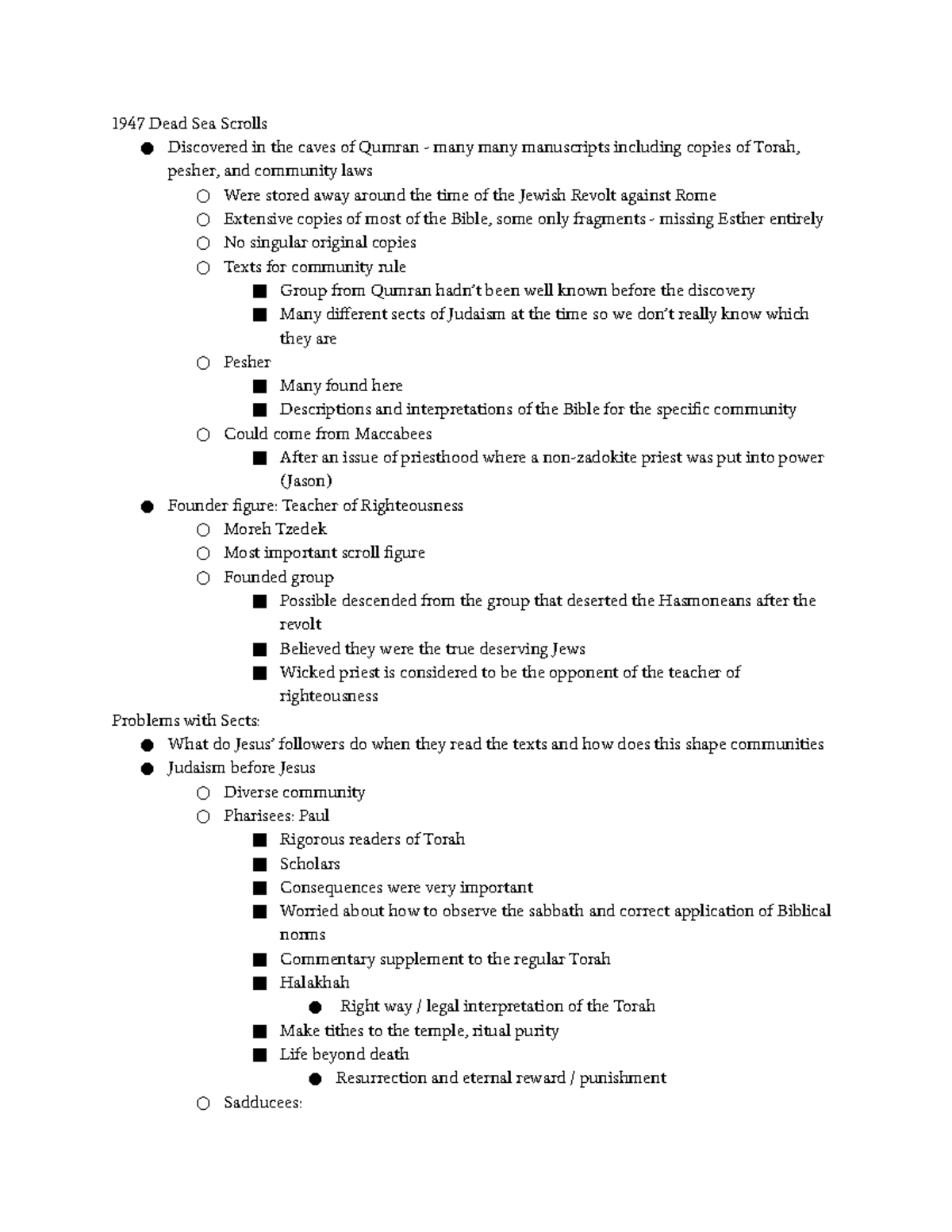 Dead Sea Scrolls and Sects - 1947 Dead Sea Scrolls Discovered in the ...