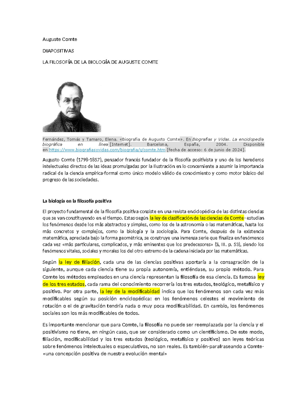 Auguste Comte - bibliografia y aportaciones - Auguste Comte ...