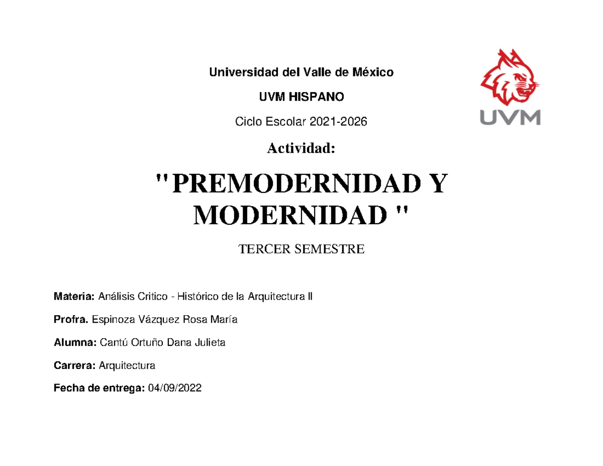 A1 DJCO - Actividad 1. Ejercicio: premodernidad y modernidad ...