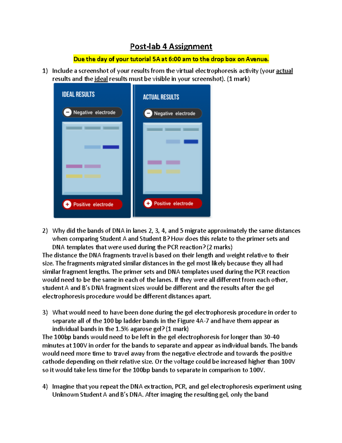 Post-lab 4 Assignment W2022 - Post-lab 4 Assignment Due the day of your ...