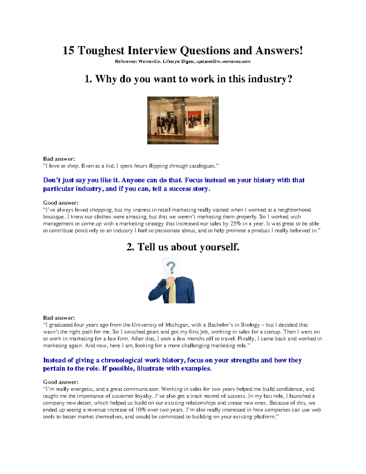 15 Toughest Interview Questions and Answers - 15 Toughest Interview ...