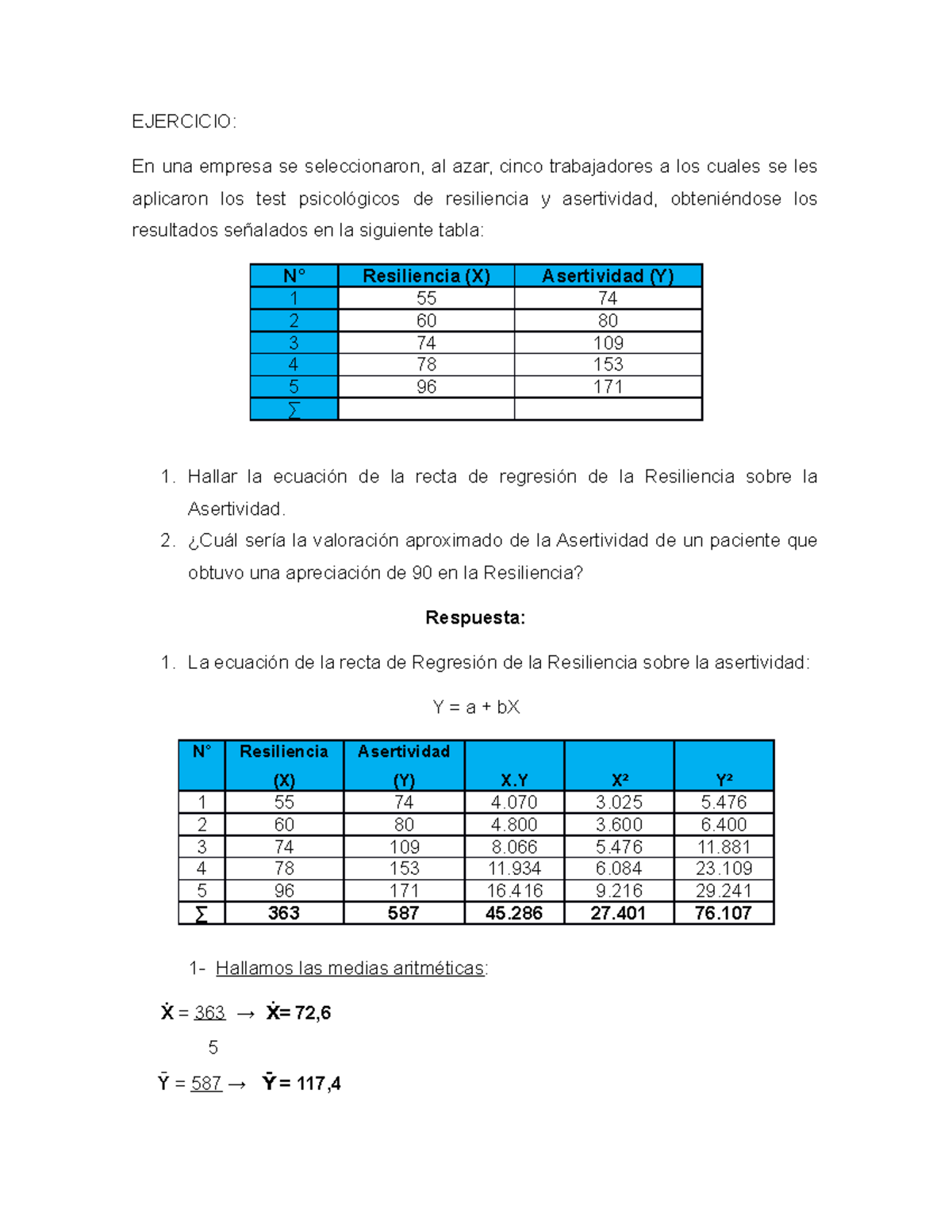 Ejercicio - variables y tablas - EJERCICIO: En una empresa se ...