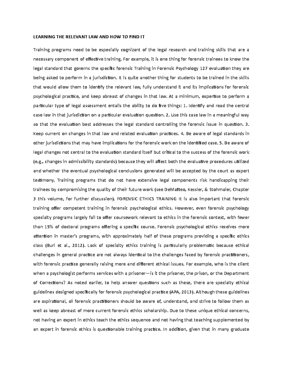 Learning THE Relevant LAW AND HOW TO FIND IT - LEARNING THE RELEVANT ...