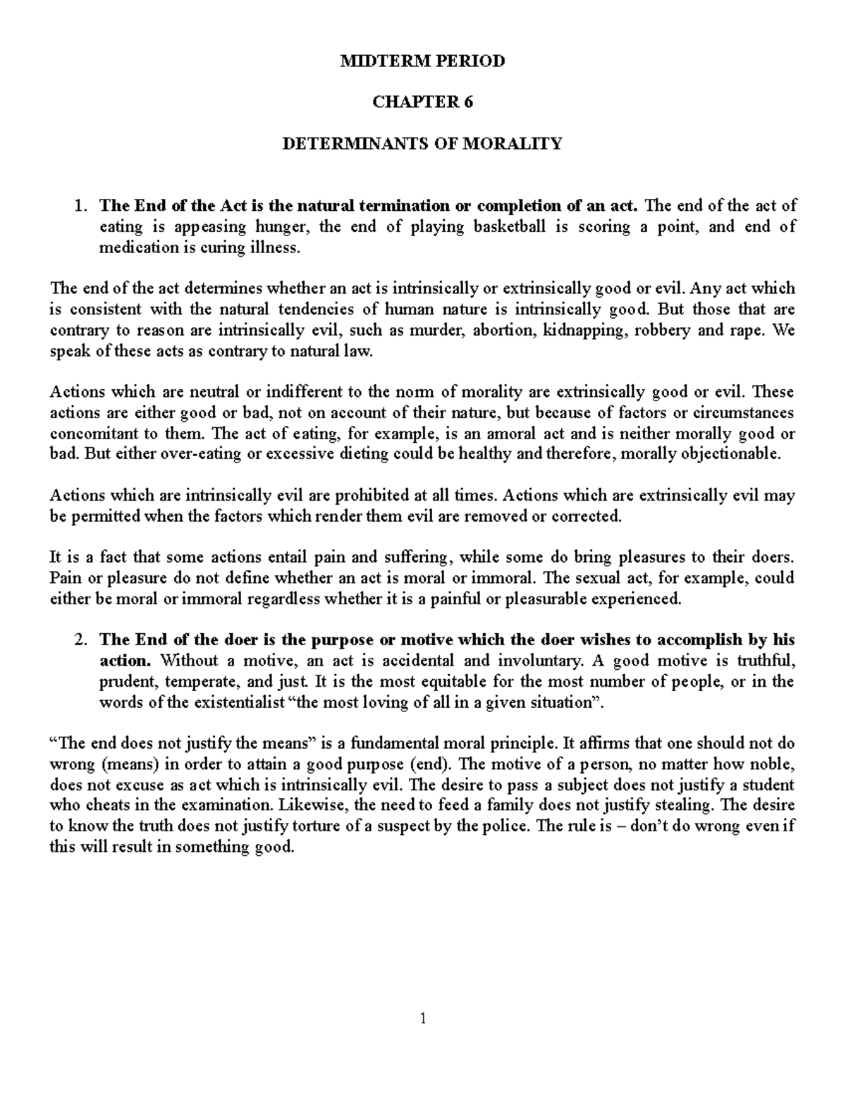 Ethics+-+Midterm+notes+1 - MIDTERM PERIOD CHAPTER 6 DETERMINANTS OF ...