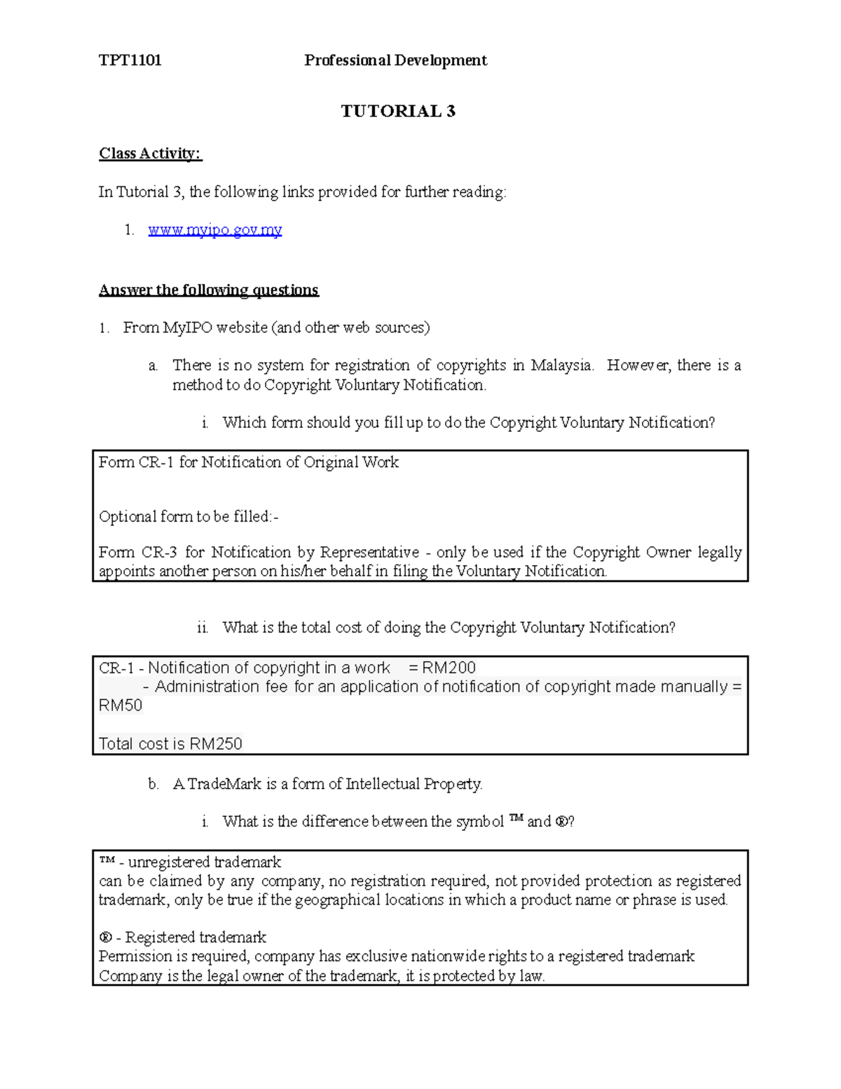 1211305748 Tutorial 3 - TPT1101 Professional Development TUTORIAL 3 ...