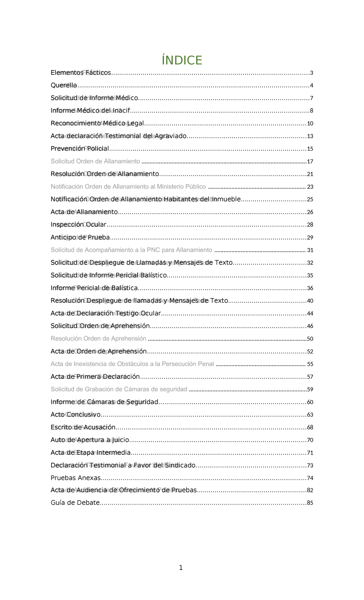 Trabajo Penal Final Imprimir - ÍNDICE Elementos - Studocu