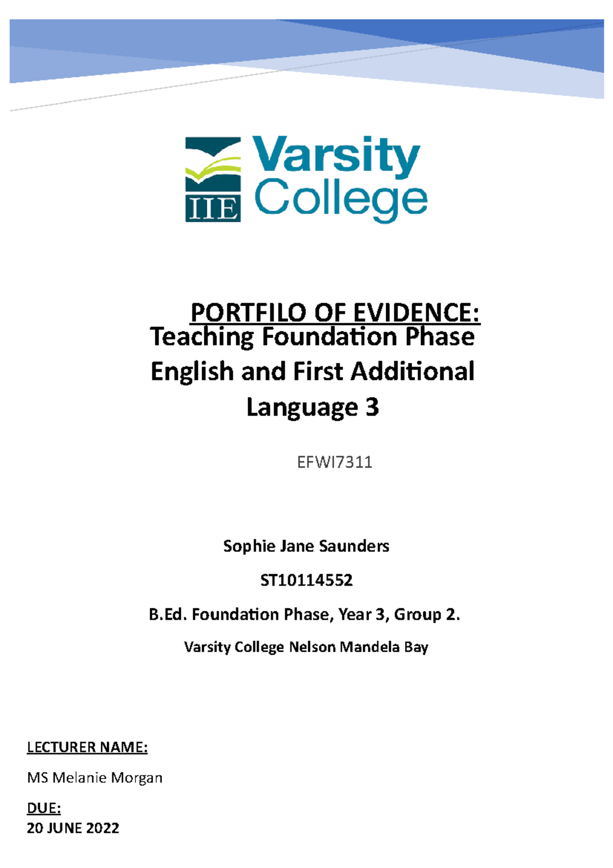 Cover page - VC - Teaching Foundation Phase English and First ...