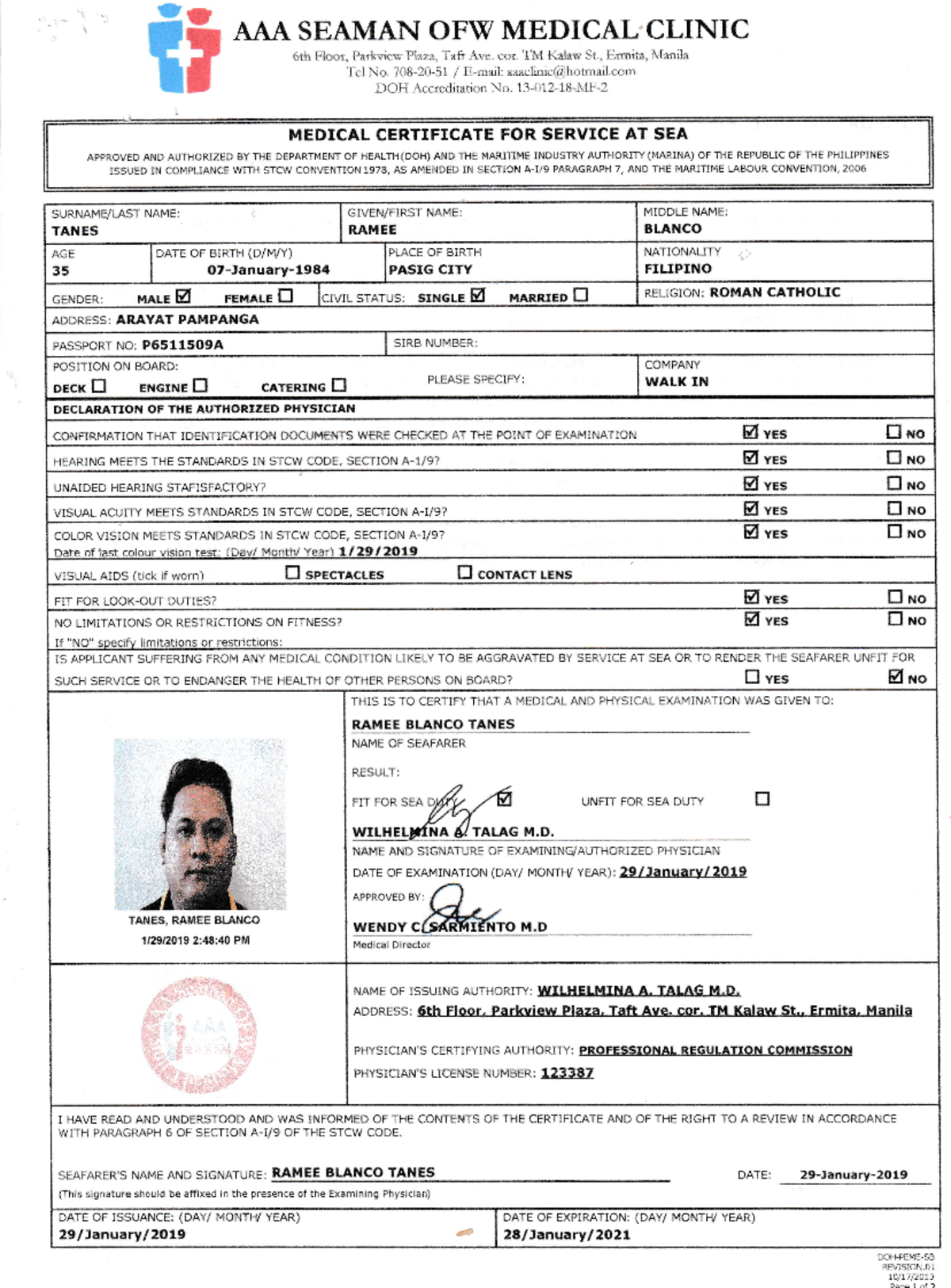 Med2 - I fuL\ SE,AMAN OFW MEDICAL CLINIC 6th Flooq Pr*Tiewphza, Taft ...