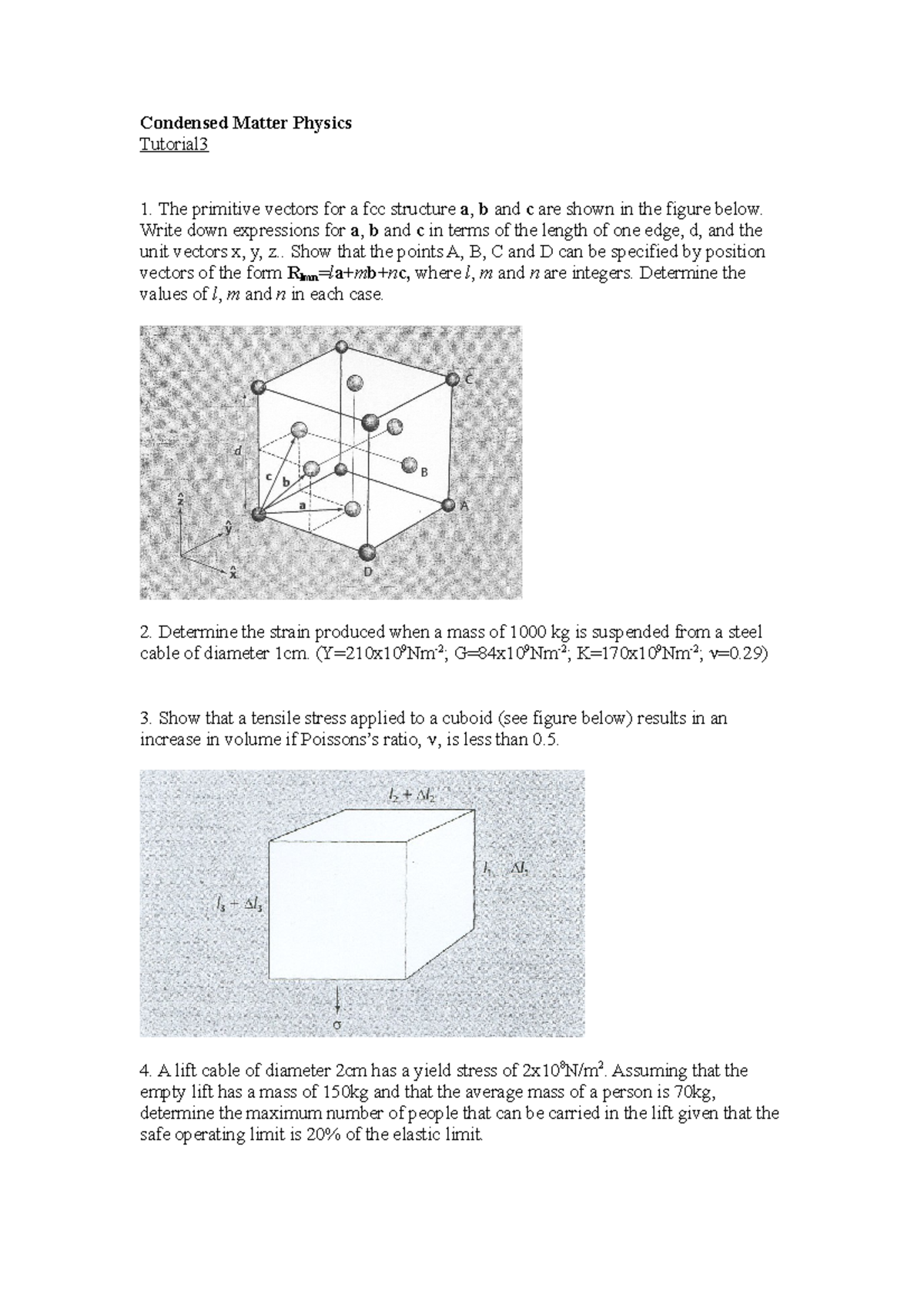 Condensed Matter Physics: Practice questions - Condensed Matter Physics ...