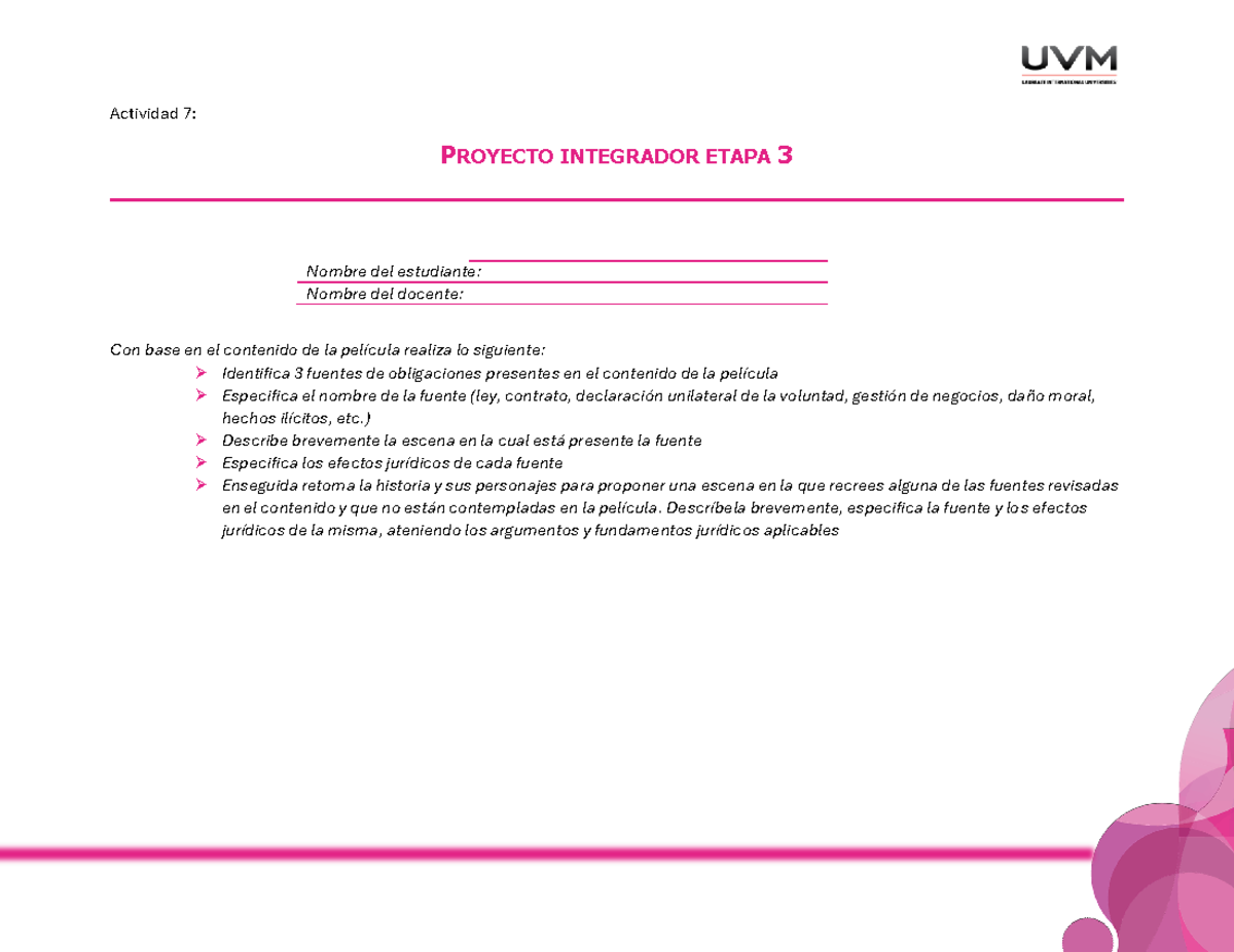 Proyecto integrador etapa 3 - Actividad 7: PROYECTO INTEGRADOR ETAPA 3 Nombre del estudiante ...