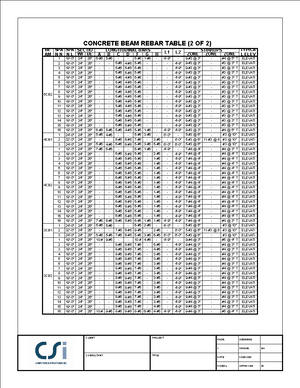 BEAM Rebar - Beam and column layouts - CLIENT CONSULTANT PROJECT TITLE ...