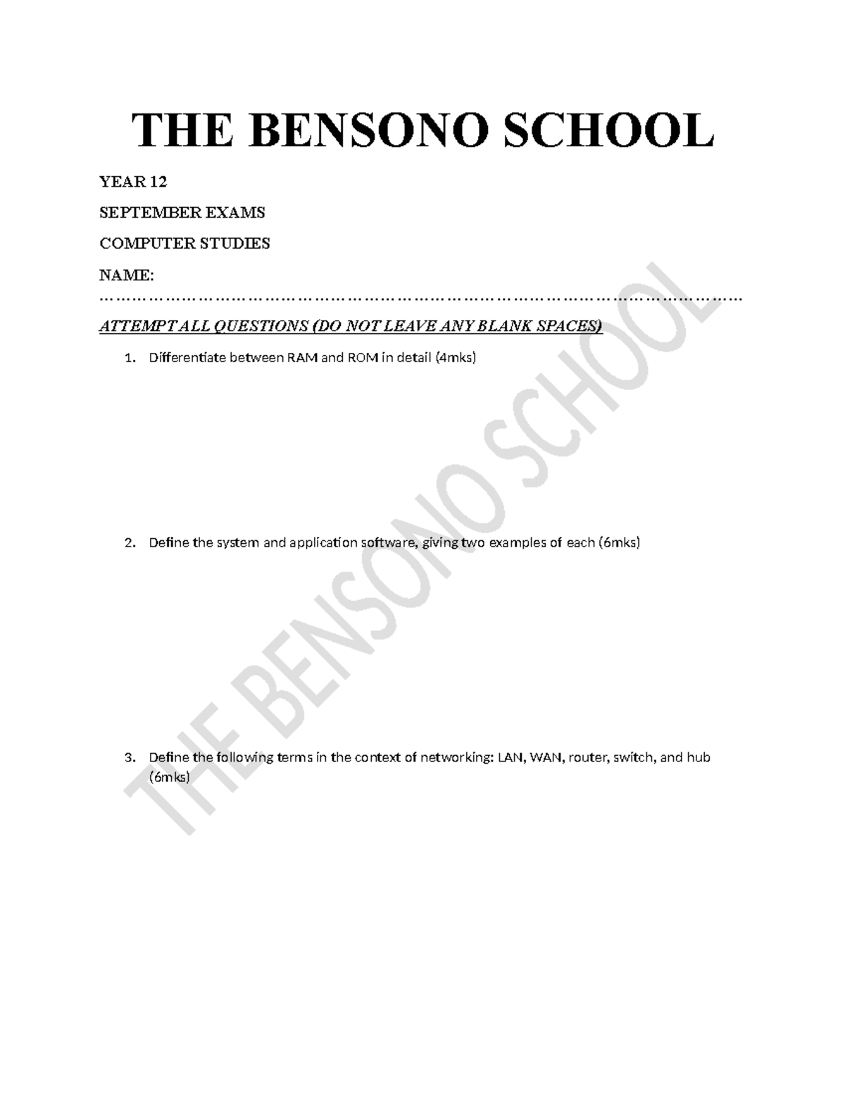 ICT YEAR 12 - This assignment focuses on [briefly describe the topic or subject matter ...