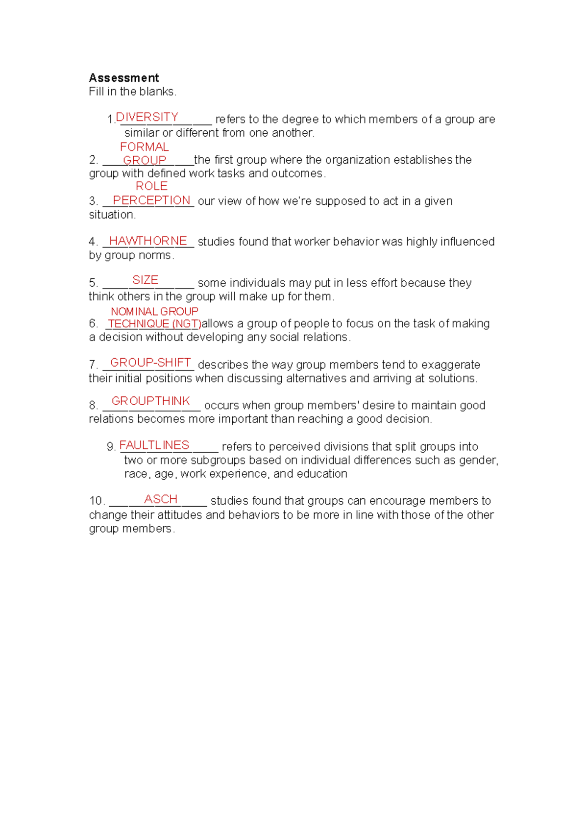 Human Behavior in Organization - Chapter 9 Foundations of Group ...