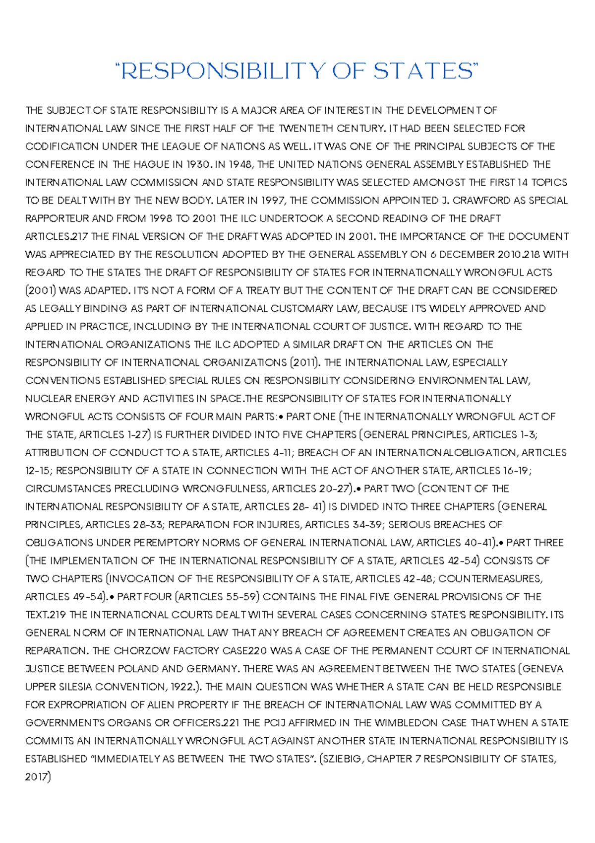 Actividad 1 Ingles - THE SUBJECT OF STATE RESPONSIBILITY IS A MAJOR ...