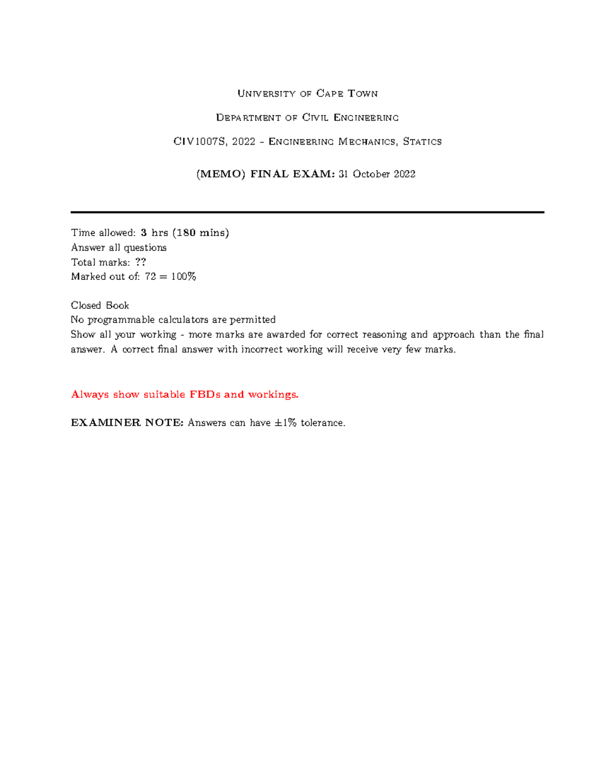 (MEMO)-CIV1007S-2022 Final Exam - University of Cape Town Department of ...