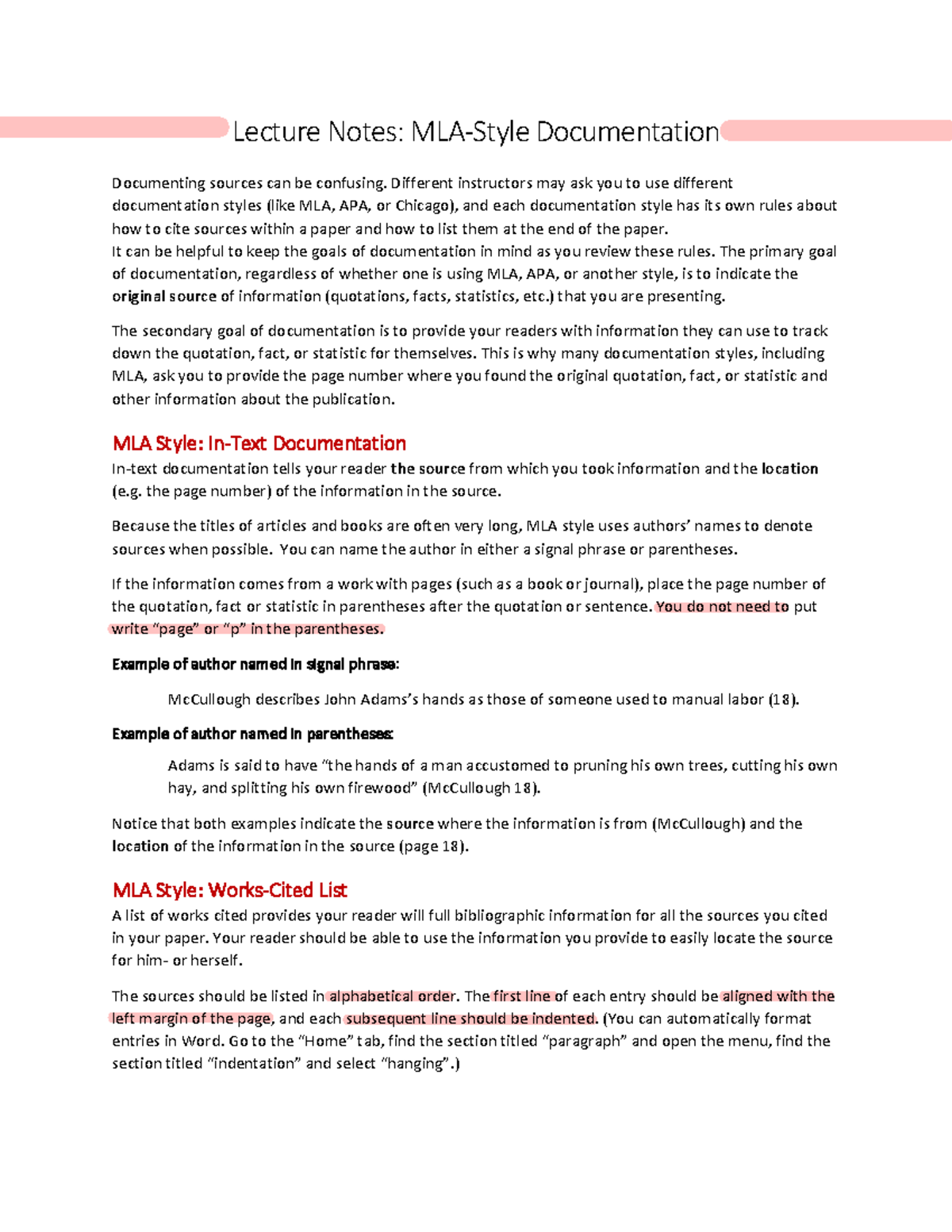 MLA style - Tips and tricks to writing a MLA formatted paper. - Lecture ...