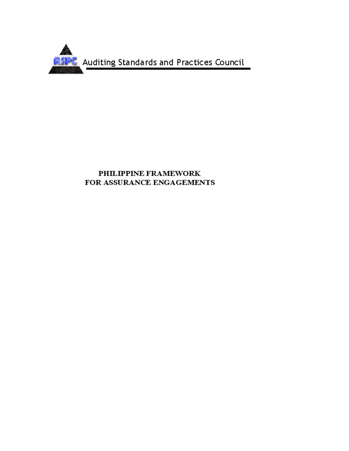 PFAE Philippine-Framework-for-Assurance-Engagements - - Studocu