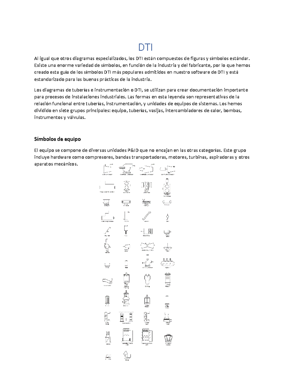 DTI - Diagrama de tuberias - Diseño de procesos de producción - Studocu