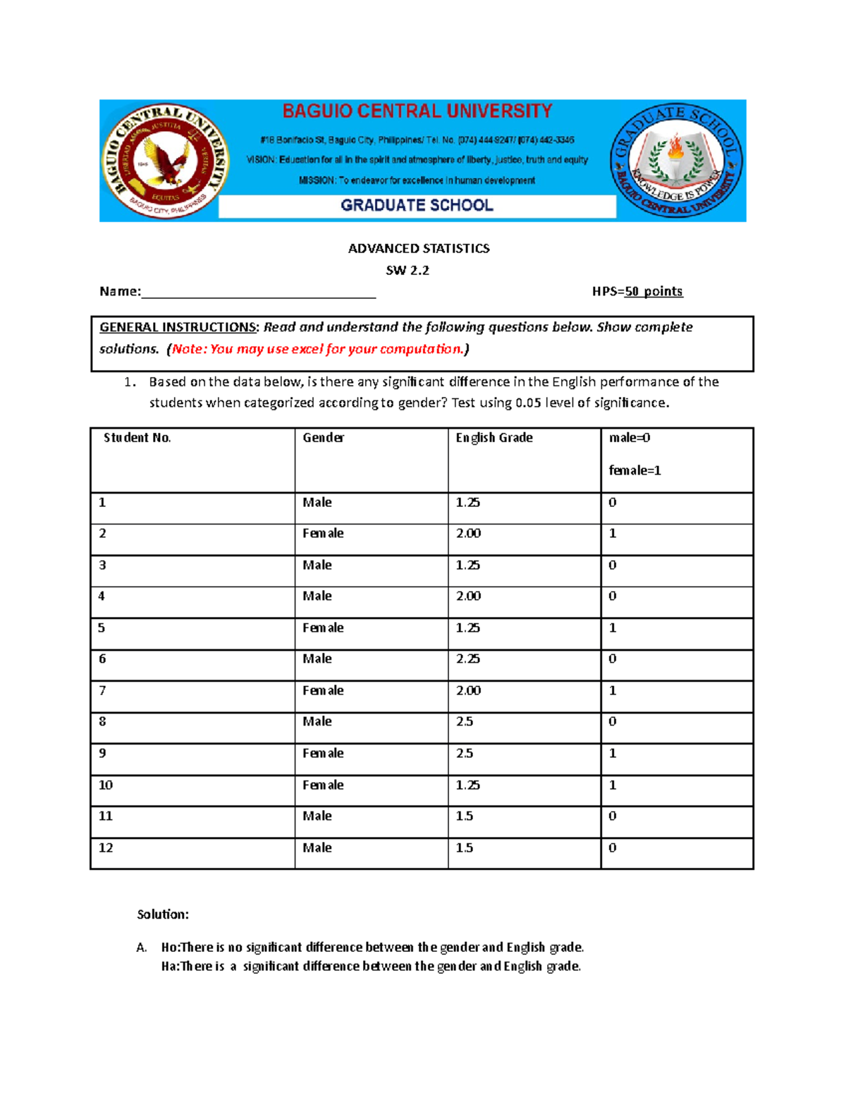 Advanced- Statistics-SW-2.2 (1) final - ADVANCED STATISTICS SW 2. - Studocu