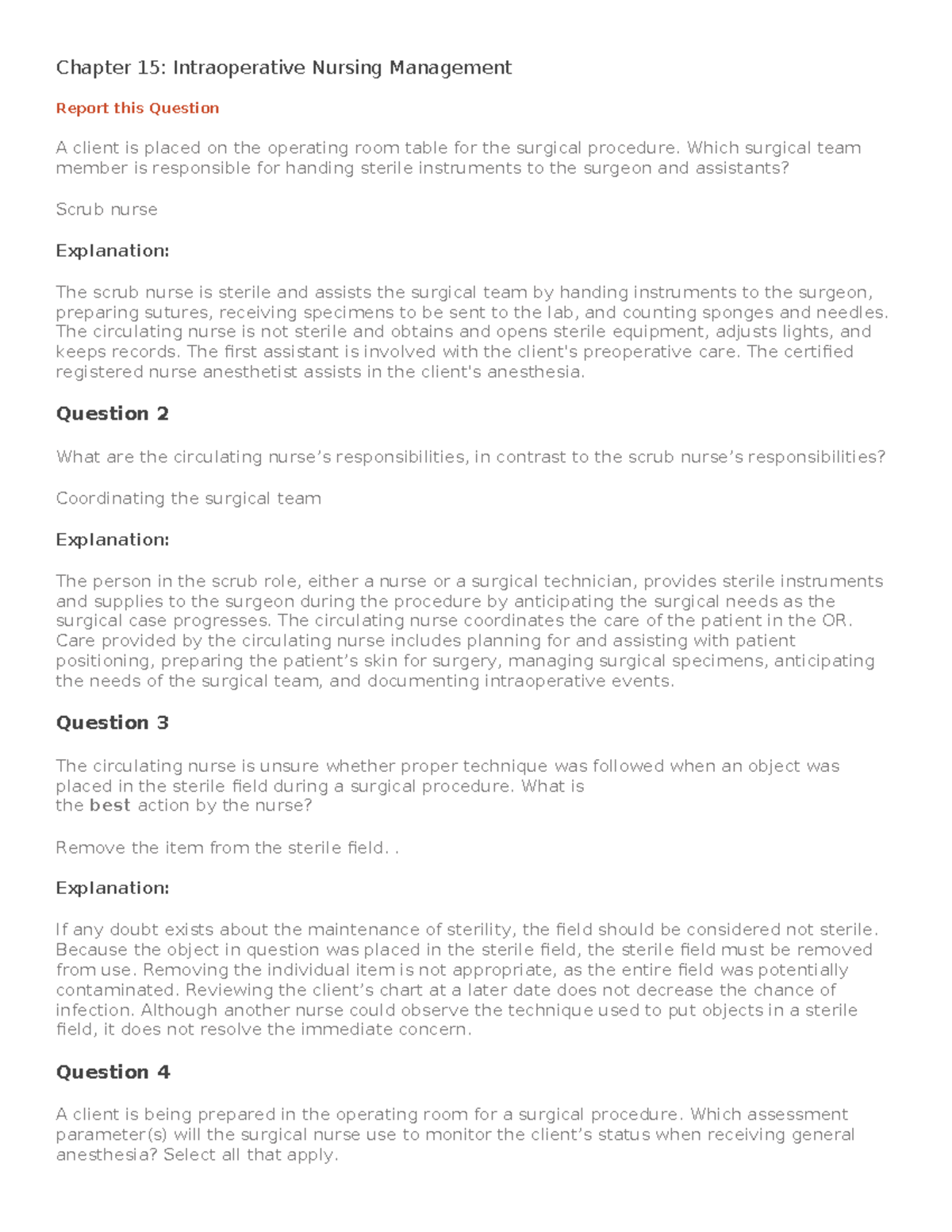 Chapter 15 - Review - Chapter 15: Intraoperative Nursing Management ...