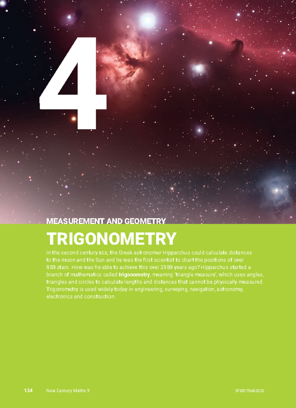 Chapter 4 Trigonometry - 4 TRIGONOMETRY In the second century bce, the ...