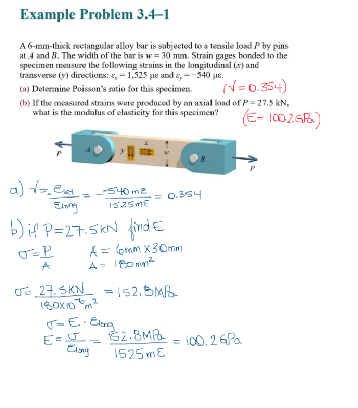 stress and strain and tensile and compression - Example Problem A ...