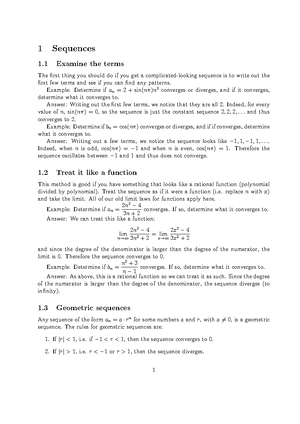 Midterm 2 Review Sheet - MATH 13300 Section 42 Midterm 2 Review Sheet ...