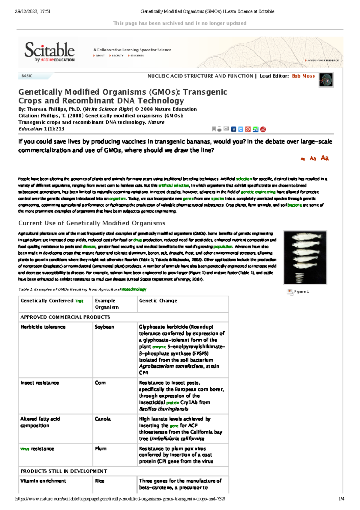Genetically Modified Organisms (GMOs) Learn Science at Scitable ...