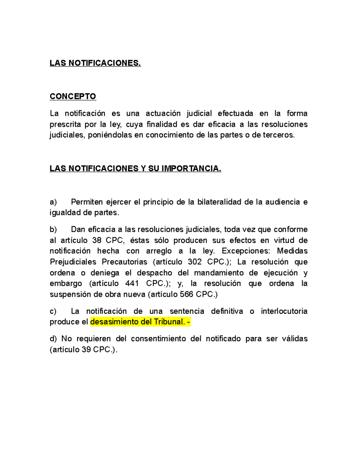 6 Apunte Notificaciones AC26 05 202 LAS NOTIFICACIONES CONCEPTO