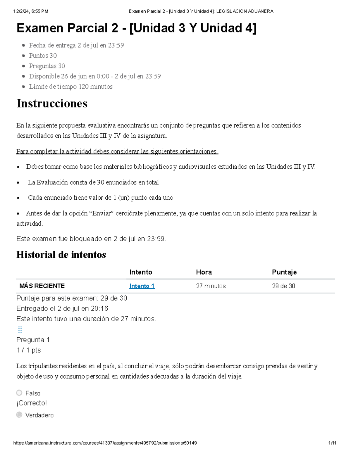 Examen Parcial 2 - [Unidad 3 Y Unidad 4] Legislación Aduanera - Examen ...