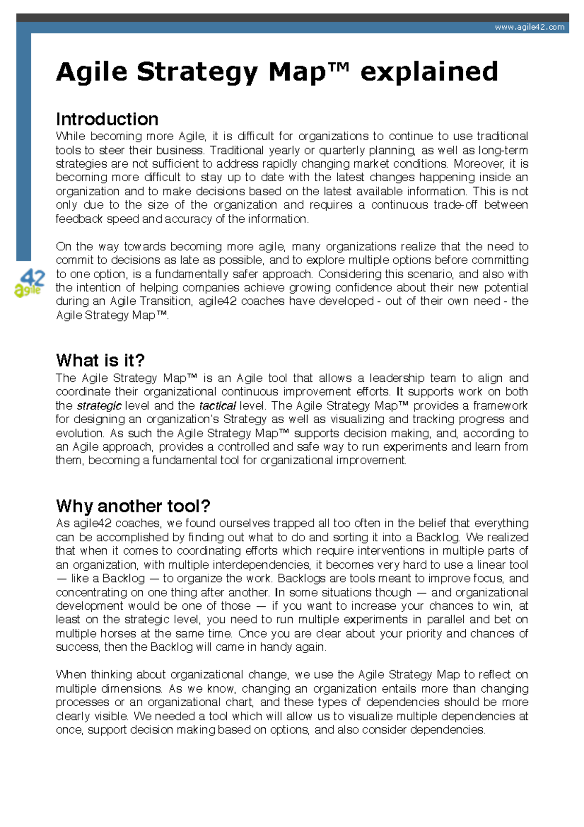 Strategy Map Explained - Agile Strategy Map™ explained ! Introduction ...