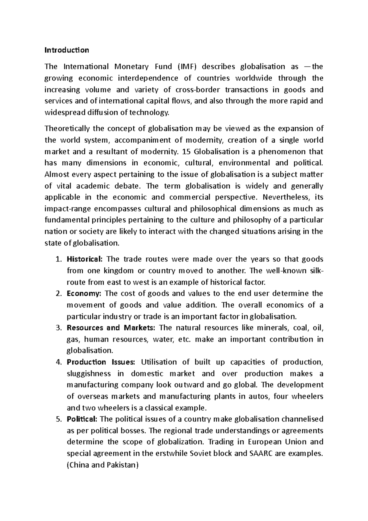 International Business - Concept of Globalisation - Introduction The ...